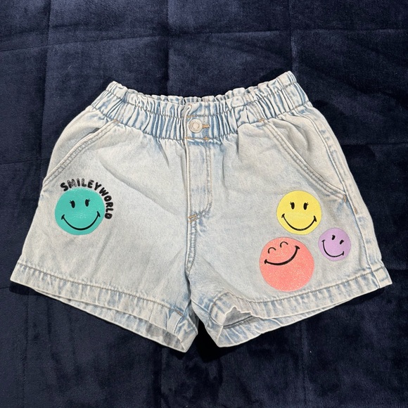 H&M | Bottoms | Hm Smiley World Light Blue Denim Shorts Ec Size 78 ...